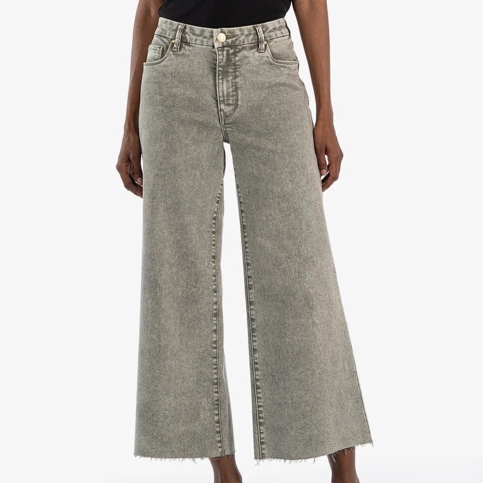 Meg High Rise Fab Ab Wide Leg-Sage – Bella Mia