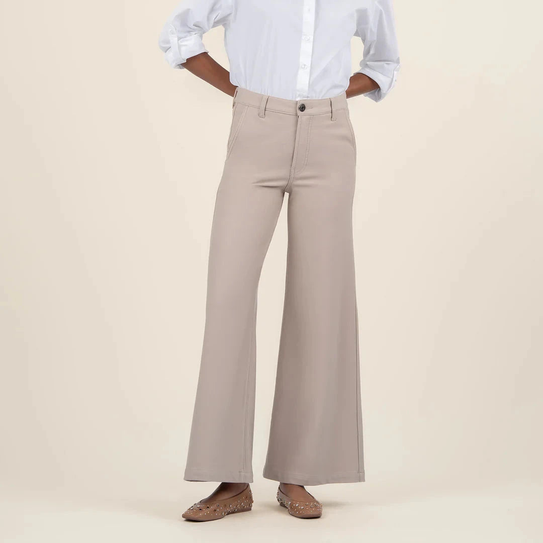 Meg High Rise Wide Leg Trousers (Stone) – Bella Mia
