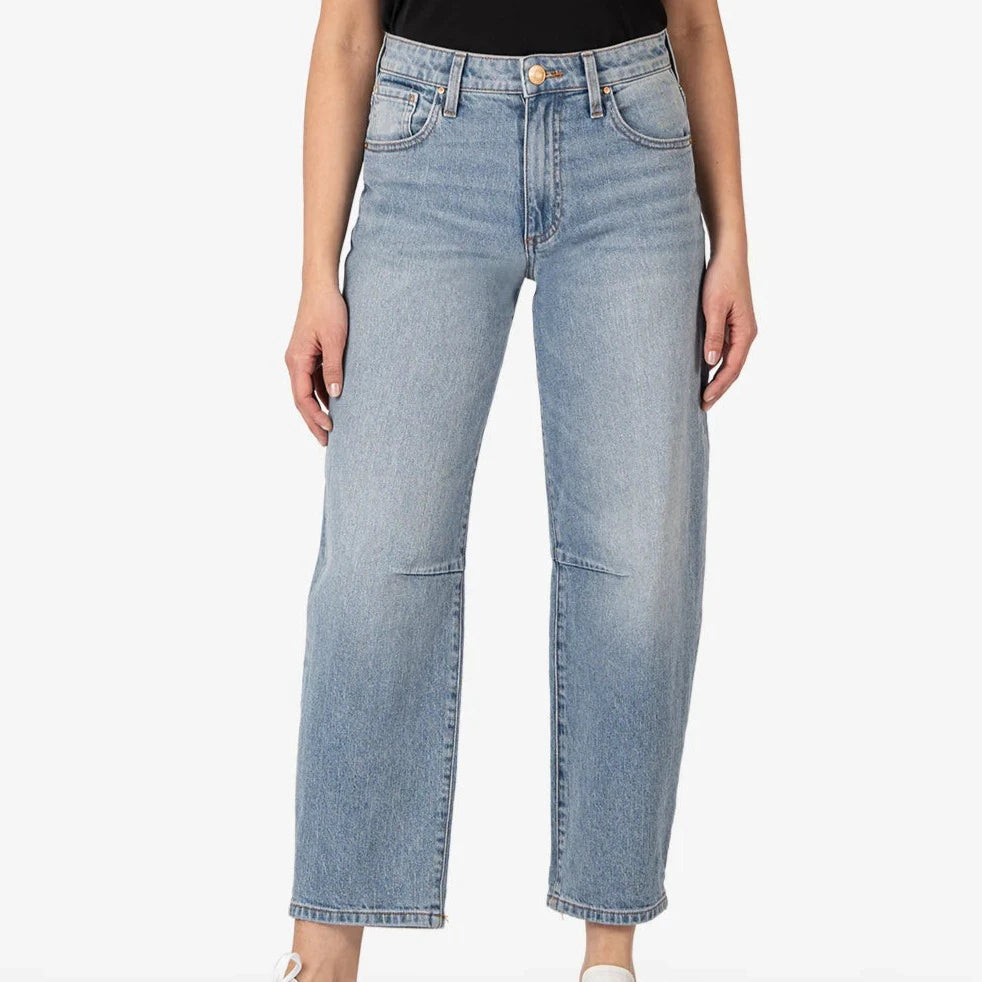 Ashley High Rise Barrel Straight Leg Jean - (Decency W/Med Base Wash ...